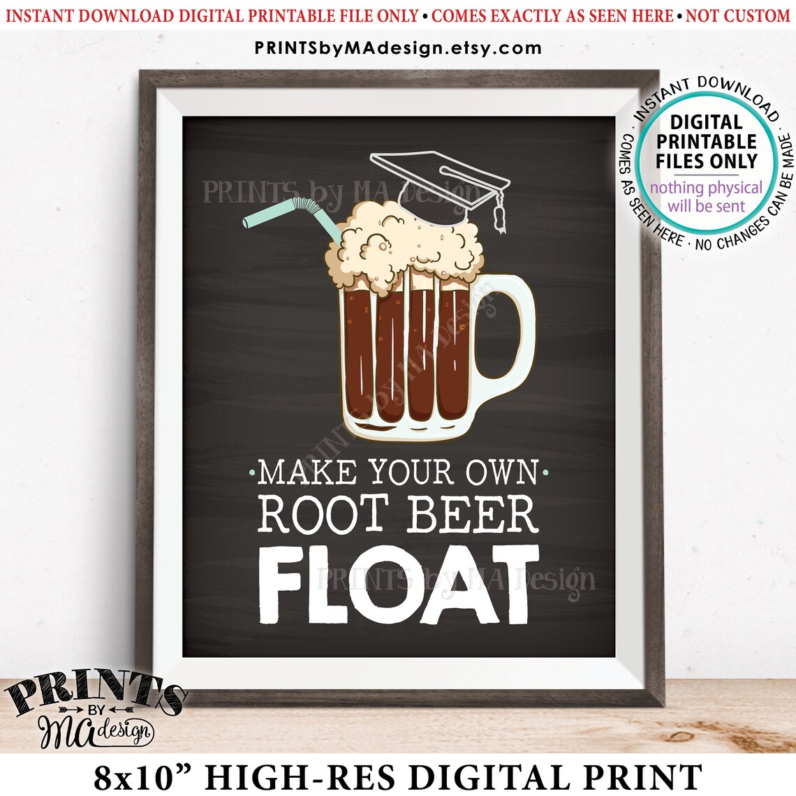 Graduation Party Root Beer Sign Make Your Own Rootbeer Float | Etsy