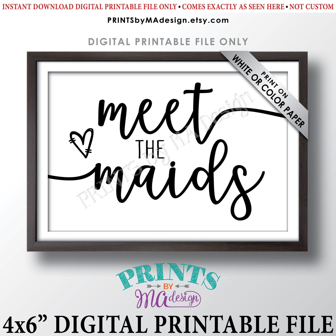 Meet the Maids Sign, Meet the Bridesmaids Sign, Bridal Party Sign ...