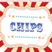 Chips Sign Circus/carnival Themed Party Concession Stand - Etsy
