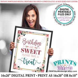Birthdays Are Sweet Please Take a Treat Birthday Party Decoration ...
