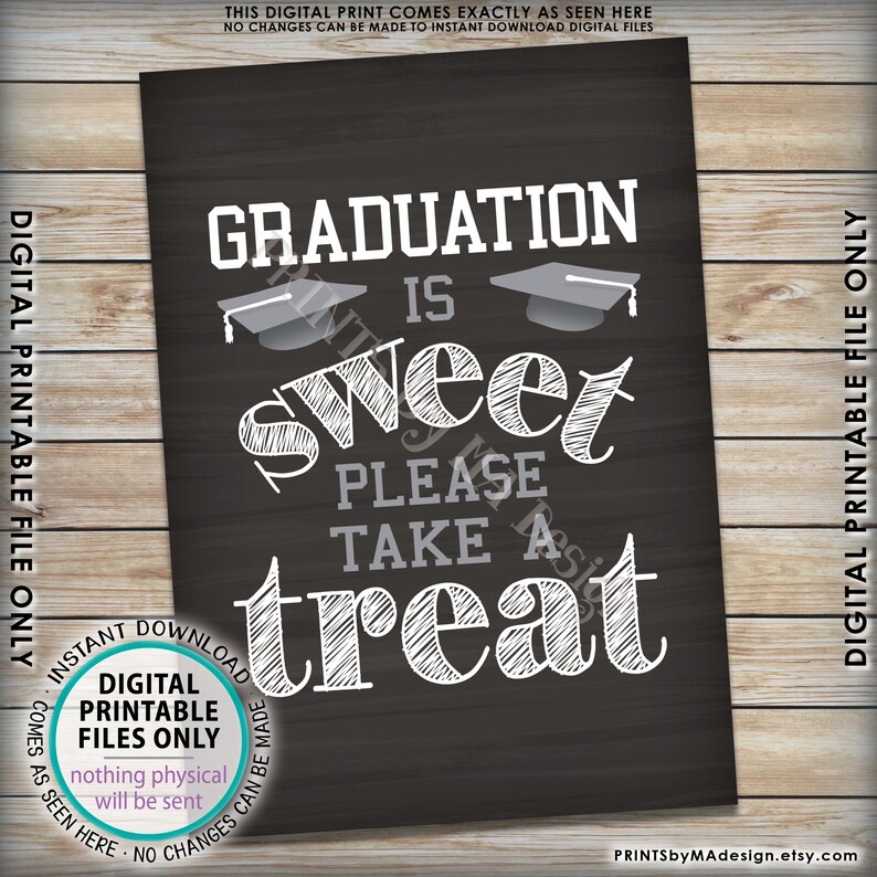 Graduation Party Decoration Graduation is Sweet Please Take a | Etsy