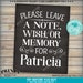 Please Leave a Note Wish or Memory Sign, Write a Message Sign ...