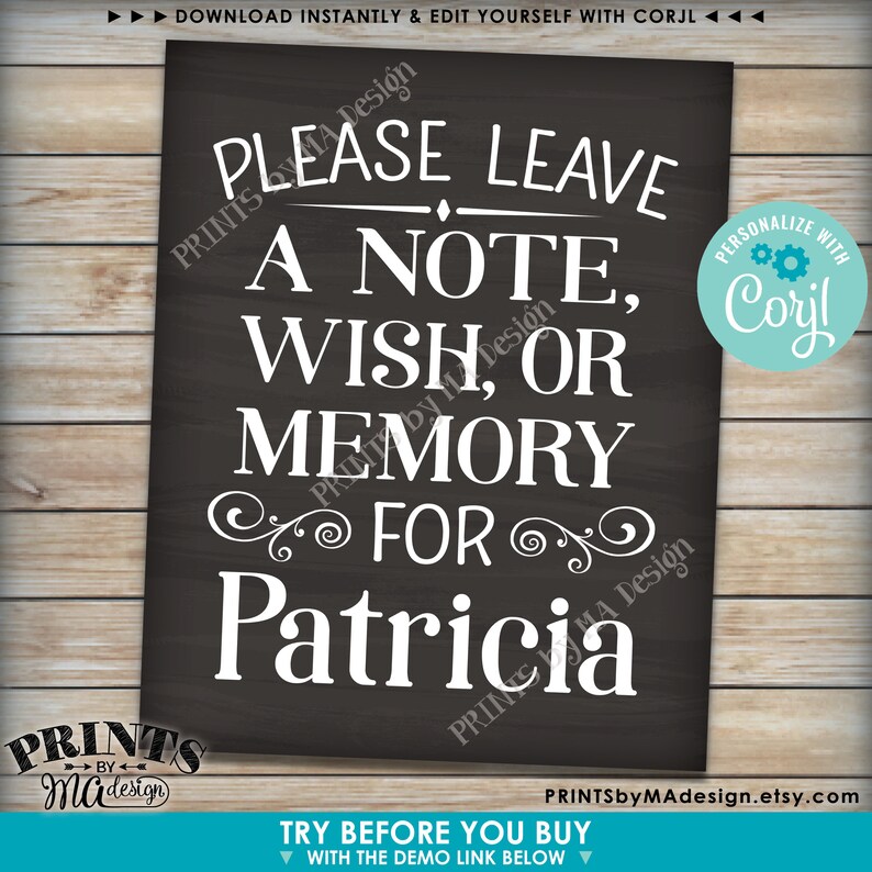 Please Leave a Note Wish or Memory Sign Write a Message Sign - Etsy