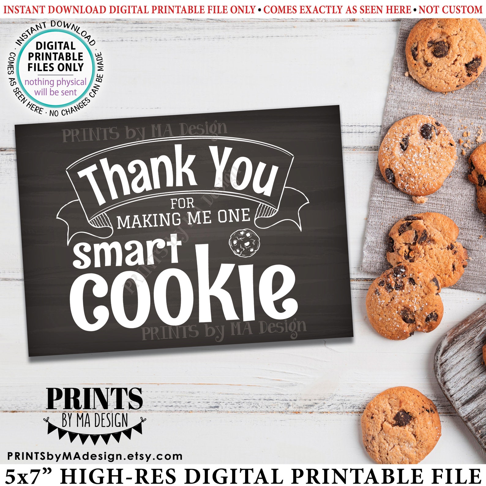 Teacher Thank You for Making Me One Smart Cookie End of - Etsy