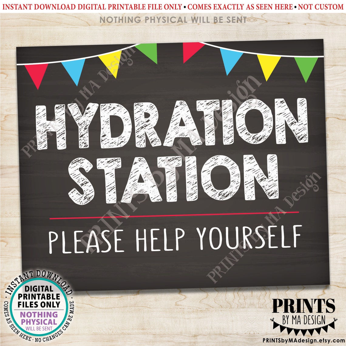 Hydration Station Sign, Please Help Yourself to a Drink, PRINTABLE 8x10 ...