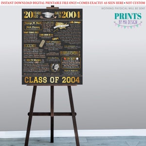 20th High School Reunion Decoration, Class of 2004 Graduated 20 Years ...