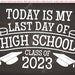 Last Day of High School Sign Graduation Class of 2023 - Etsy
