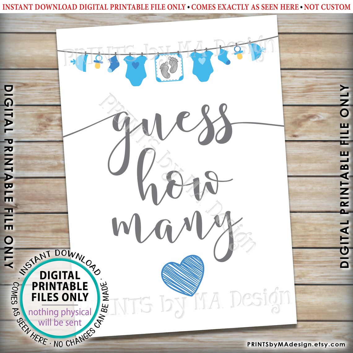 Guess How Many Sign Baby Shower Game Activity Guess the - Etsy