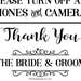 Unplugged Ceremony Sign No Phones or Cameras Unplugged Wedding Sign ...