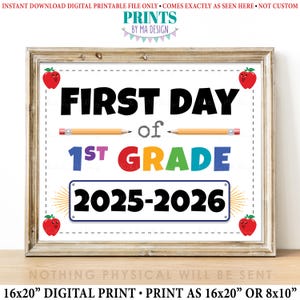 First Day of School Sign, First Grader, Starting 1st Grade, 2025-2026 ...