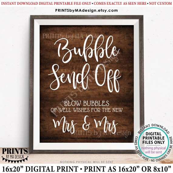 Bubble Send off Sign Blow Bubbles of Well Wishes for the New - Etsy