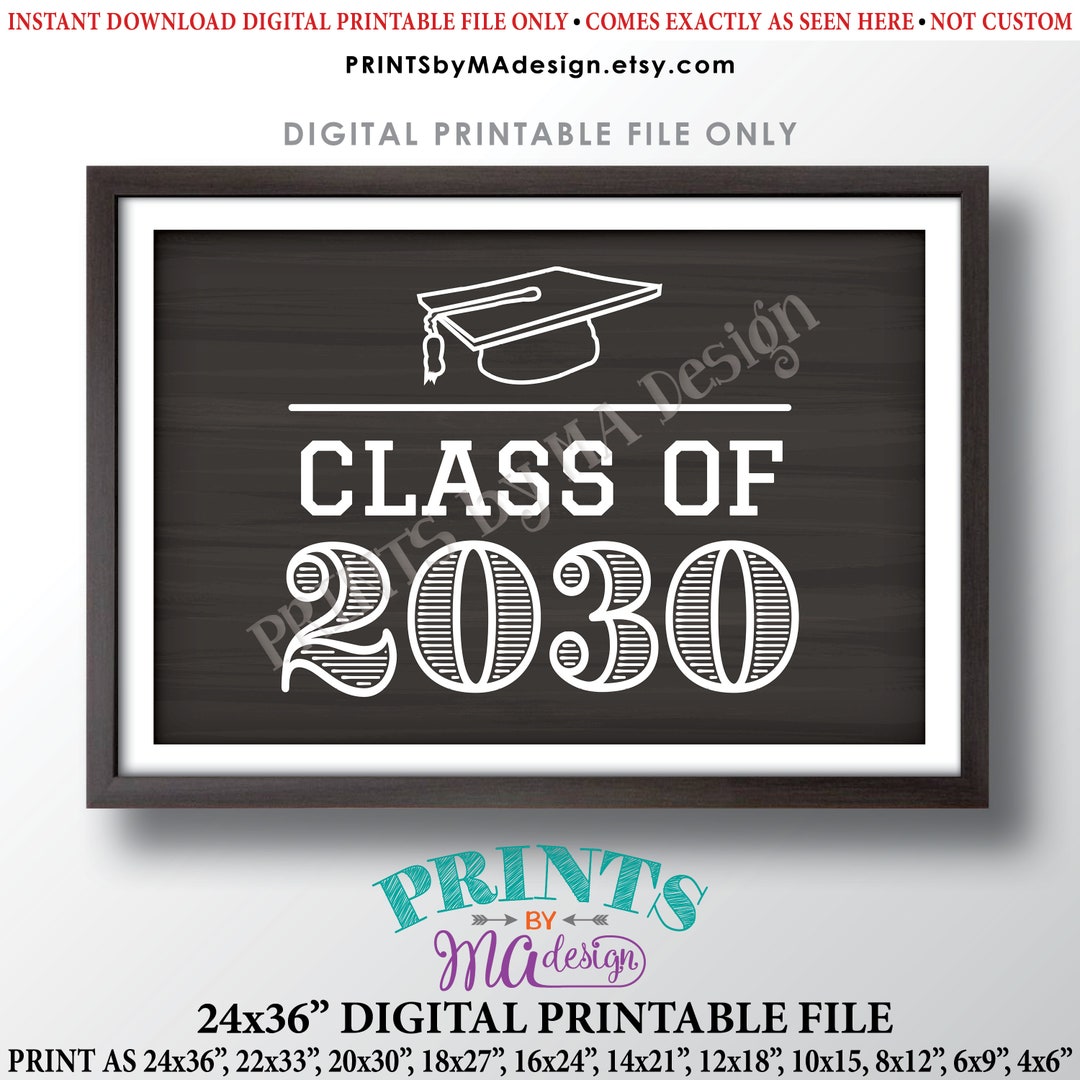 Class of 2030 Sign, High School Graduation 2030 Sign, First Day of ...