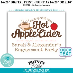 Hot Apple Cider Sign, Autumn Festivities, Signature Drink, Fall Apple ...