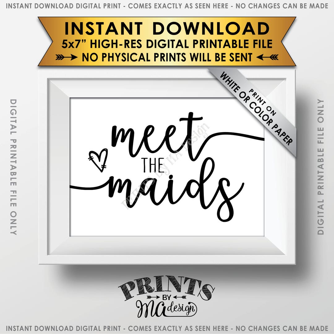Meet the Maids Sign, Maids Wedding Sign, Meet the Bridesmaids Sign ...