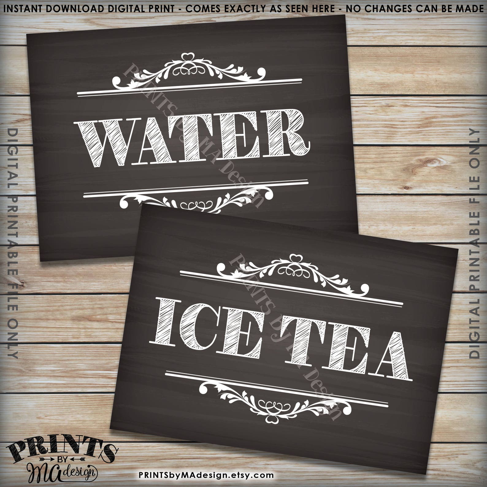 Beverage Station Soft Drink Signs Soda Juice Water Ice Tea | Etsy