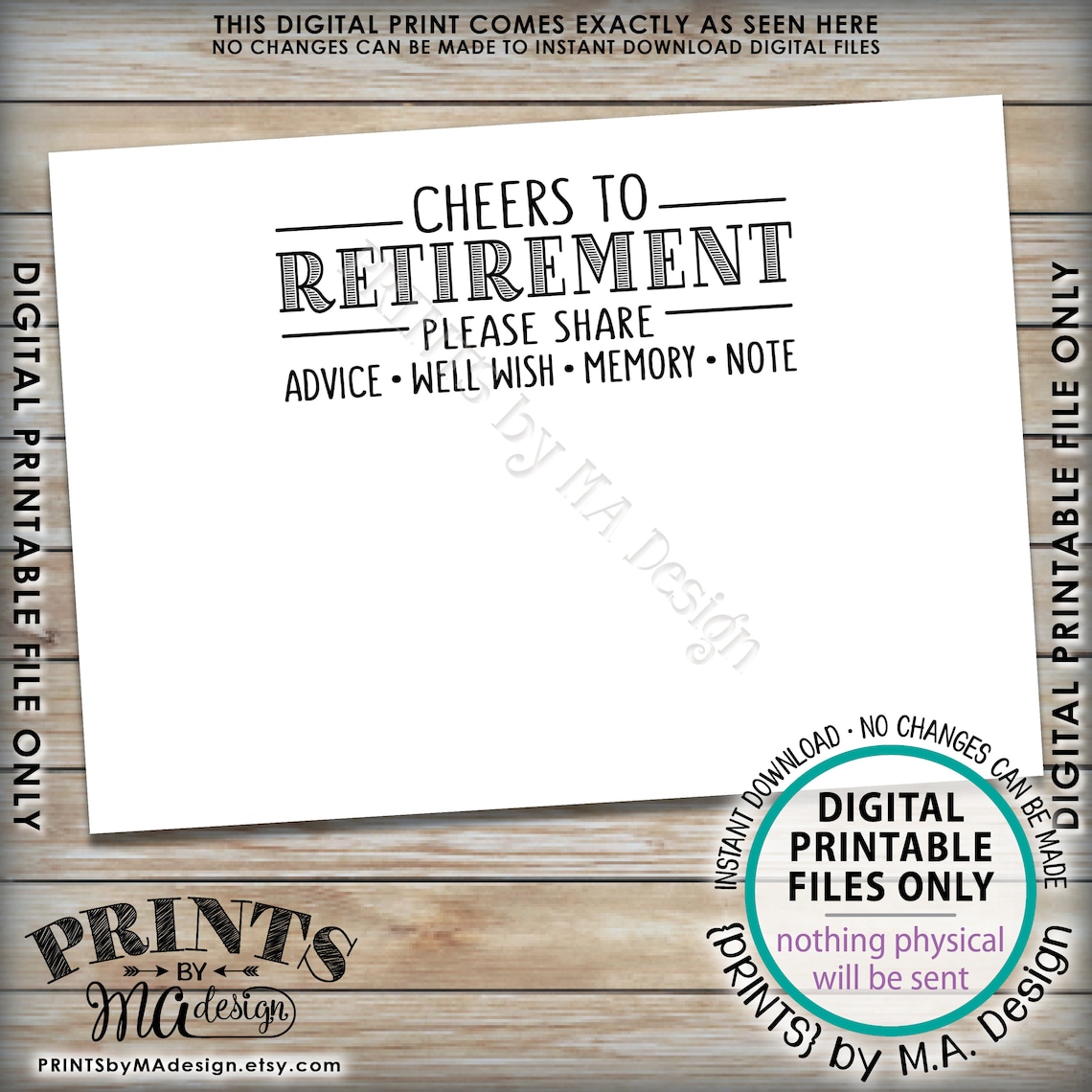 Retirement Wishes Cards Cheers to Retirement Memory Advice | Etsy