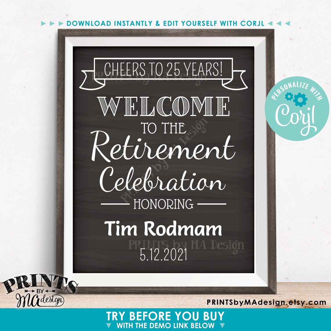 Cheers to Retirement Party Sign, Welcome to the Retirement Celebration ...