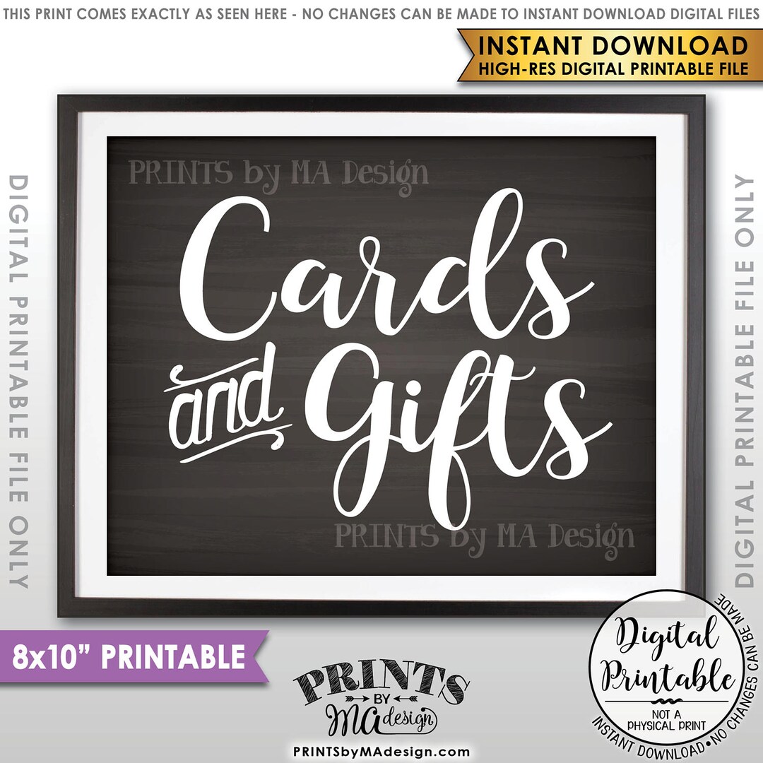 Cards and Gifts Sign, Cards & Gifts Gift Table Sign, Wedding Sign ...