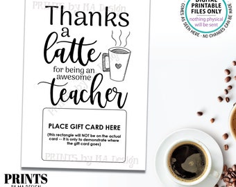 Thanks a Latte PRINTABLE Gift Card Holder Starbucks Gift Card - Etsy