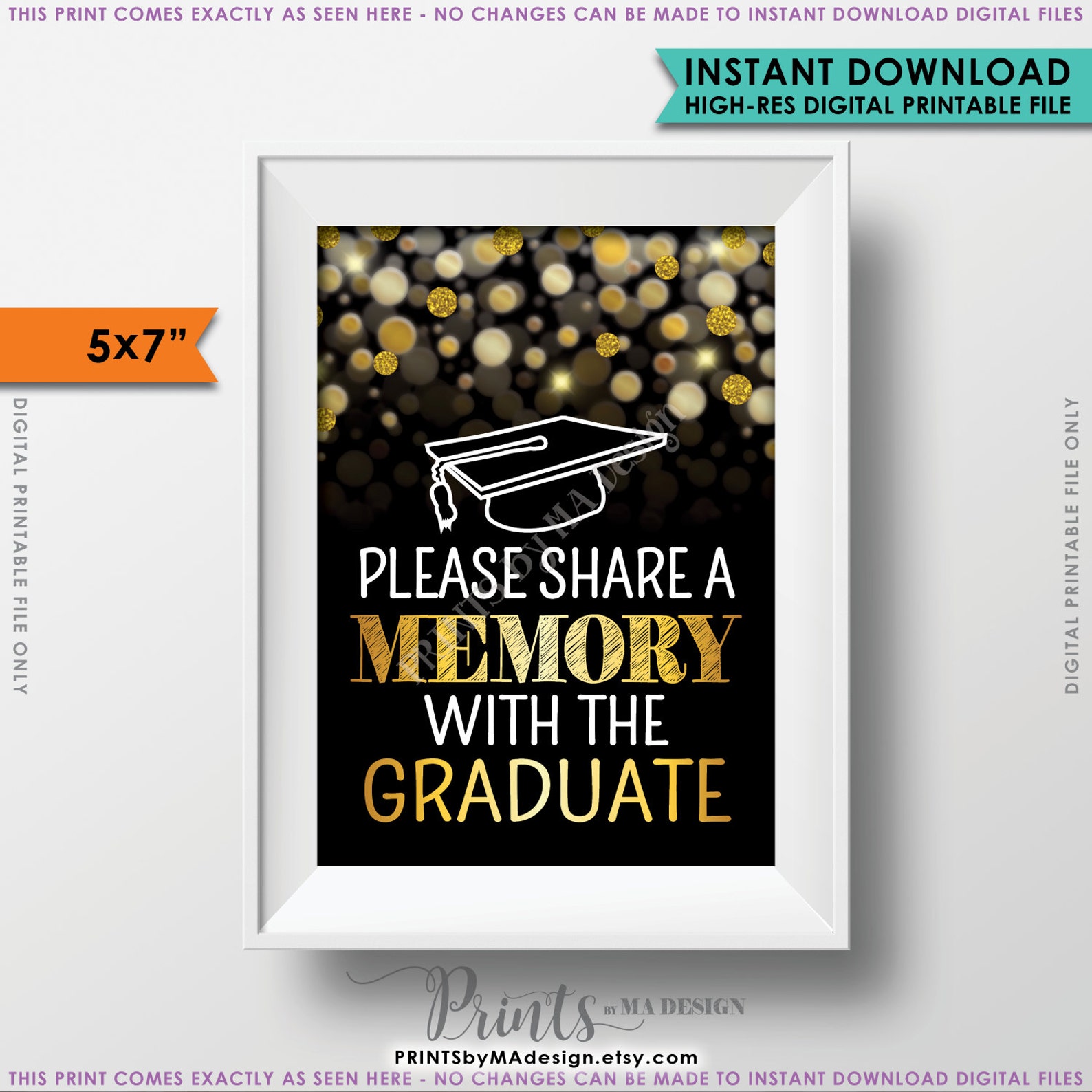 Graduation Party Sign, Please Share a Memory With the Grad, Leave a ...