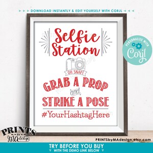 Selfie Station Sign, Share Your Pics on Social Media, PRINTABLE 8x10 ...