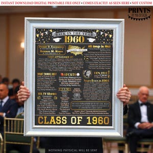Back in 1960 Sign, Class of 1960 Reunion Poster Board, Flashback to ...