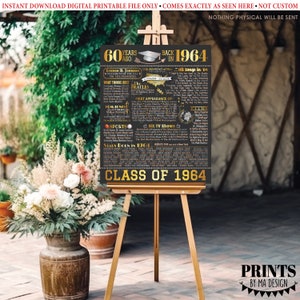 60th High School Reunion Decoration, Class of 1964 Graduated 60 Years ...
