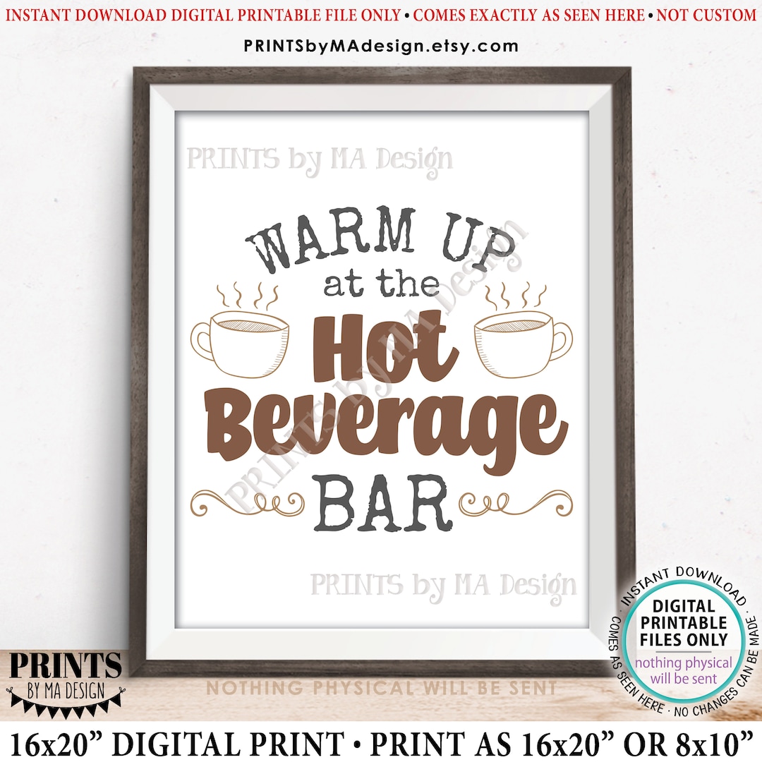 Hot Beverage Bar Sign, Hot Chocolate Station, Hot Cocoa Drink Display ...