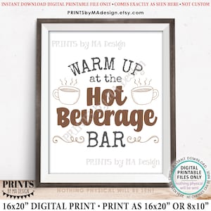 Hot Beverage Bar Sign, Hot Chocolate Station, Hot Cocoa Drink Display ...