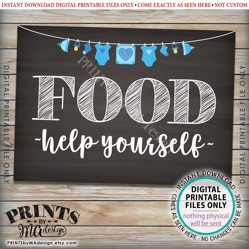 Food and Drinks Signs Help Yourself Buffet Baby Shower - Etsy
