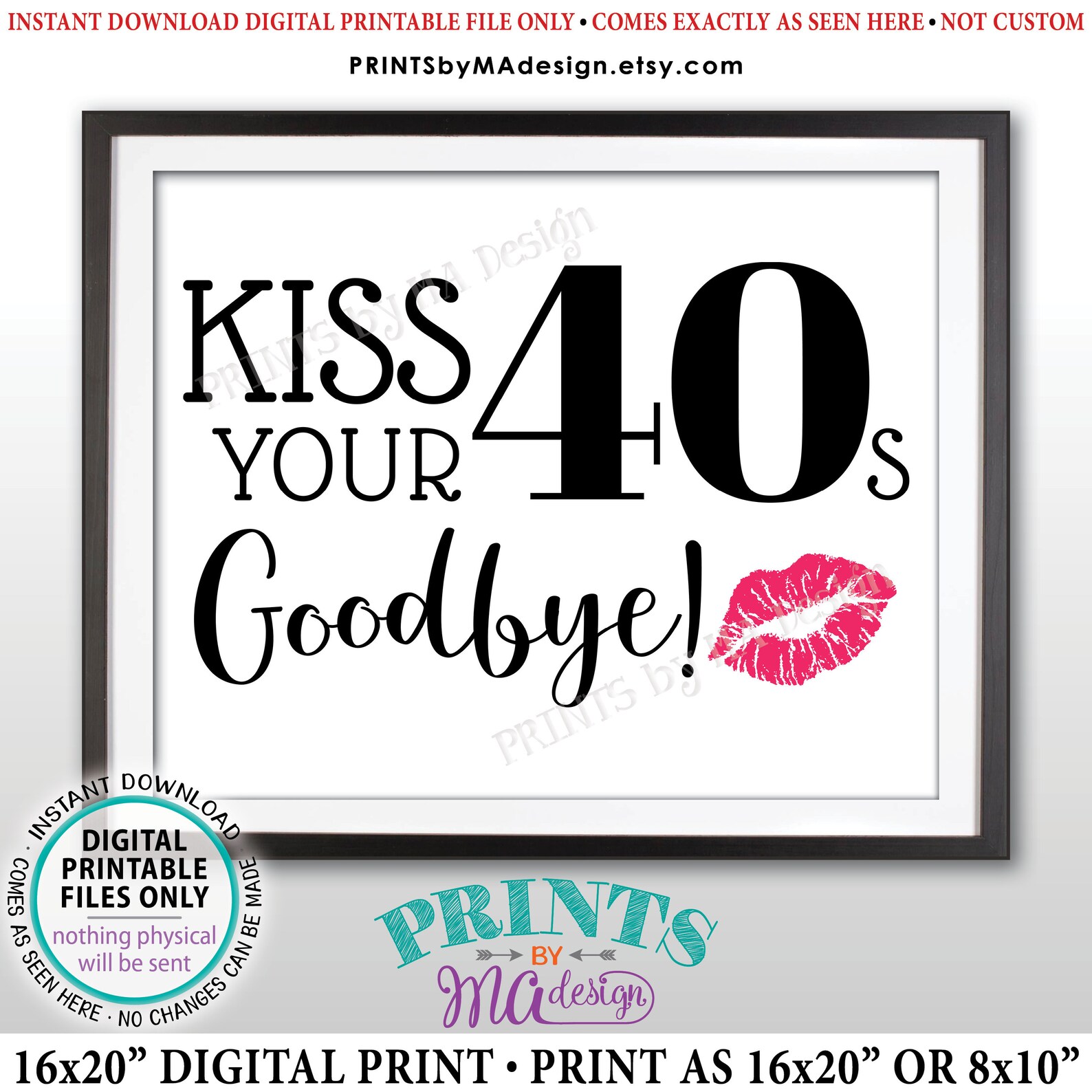 50th Birthday Sign Kiss Your 40s Goodbye Funny 50th Candy - Etsy 50th Birthday Sign Kiss Your 40s Goodbye Funny 50th Candy - Etsy