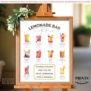 Graduation Party Lemonade Bar Menu, Graduate Drink Station, Fruit ...