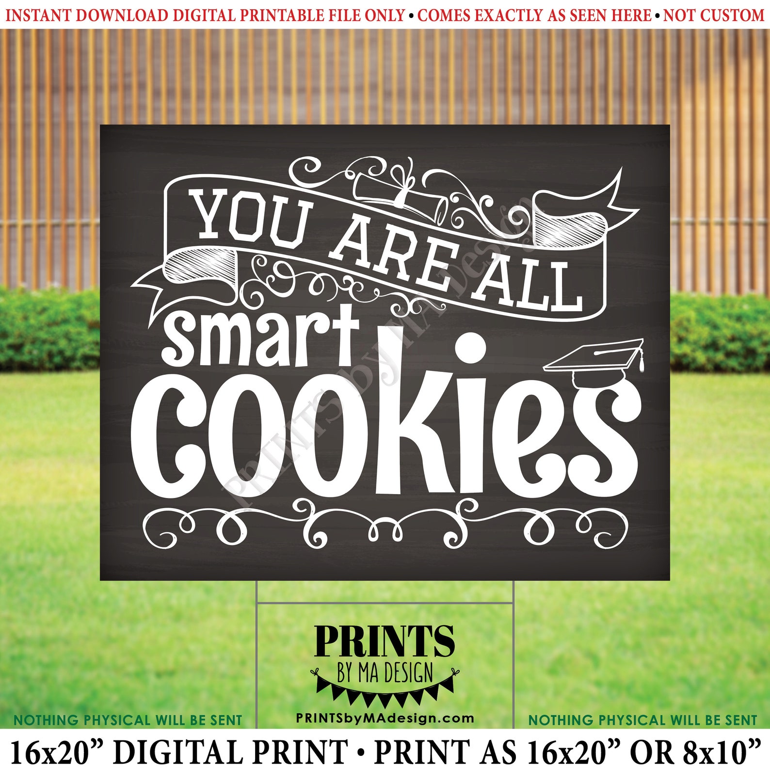 You Are All Smart Cookies Sign Graduation Party Decorations | Etsy