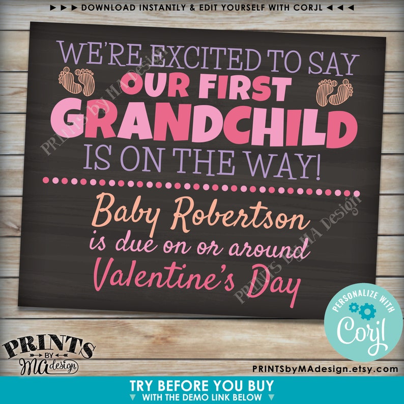 Pregnancy Announcement First Grandchild is on the Way - Etsy