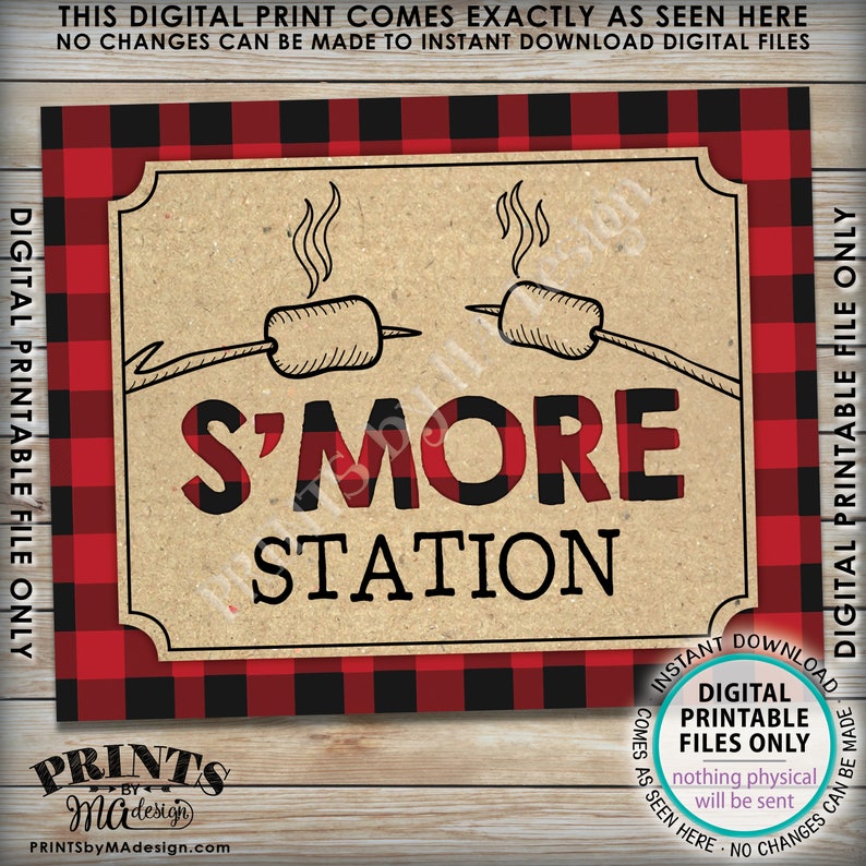 S'more Station Sign Lumberjack Smore Station S'mores - Etsy