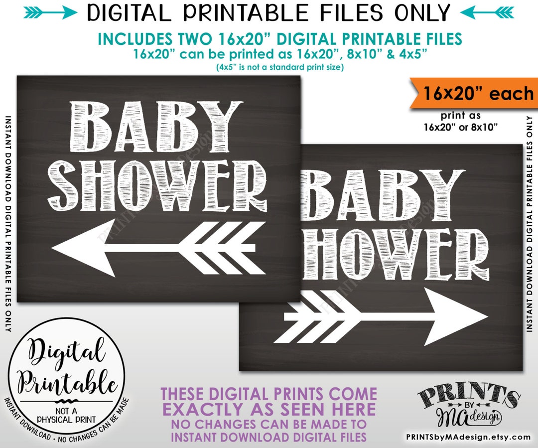Baby Shower Direction Sign Shower Arrow Directions to Shower Directions ...