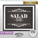 Salad Bar Sign, Wedding Menu, Graduation Party, Retirement Party ...