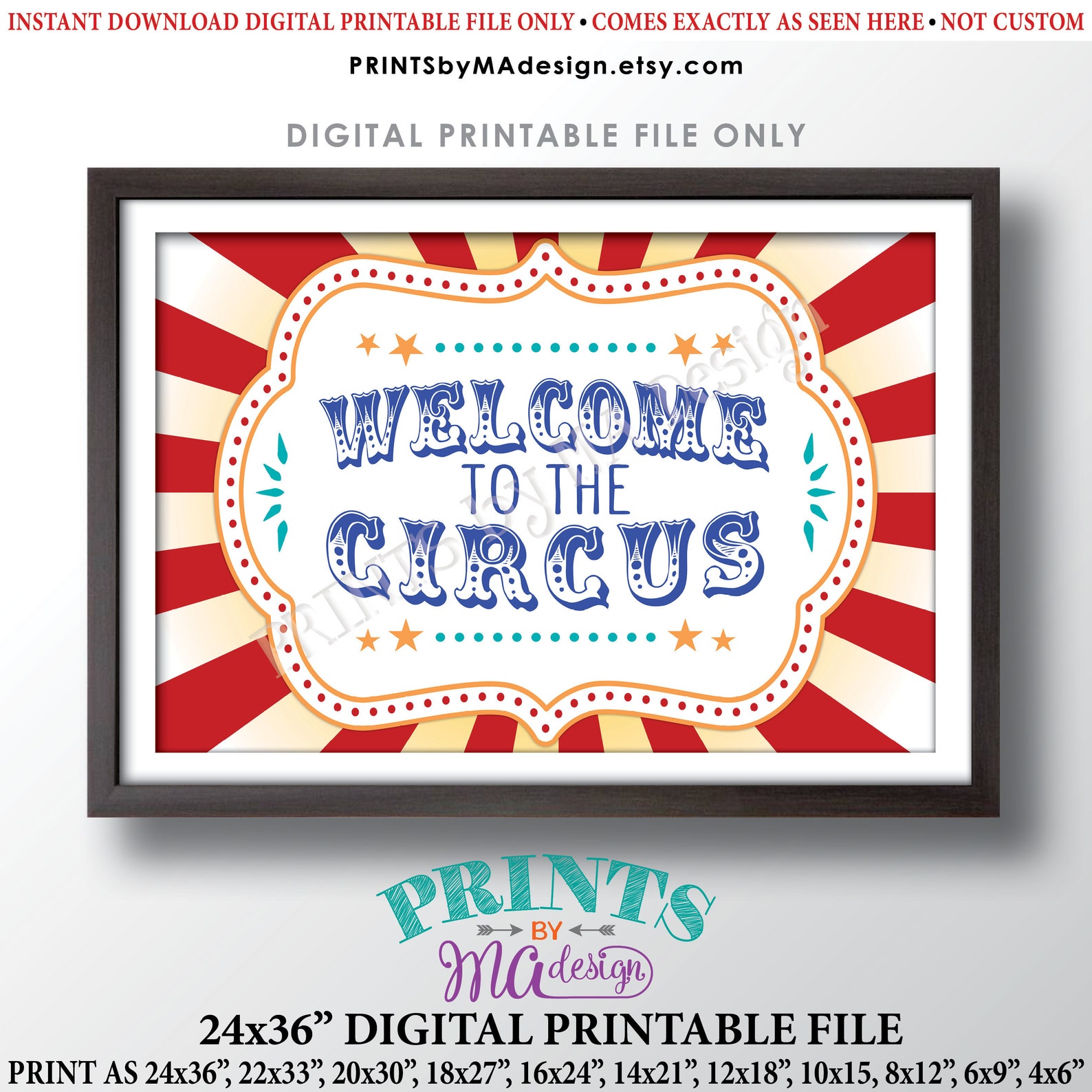 Welcome to the Circus Sign Circus Theme Party Festival - Etsy