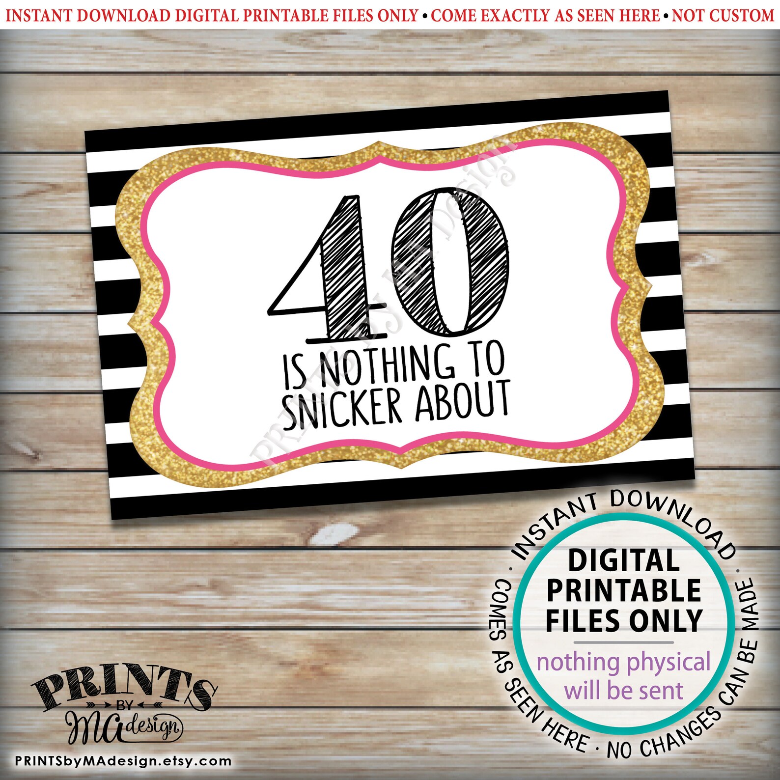 40th Birthday Candy Signs, 40 and Still Hot, Cheers to 40 Years ...