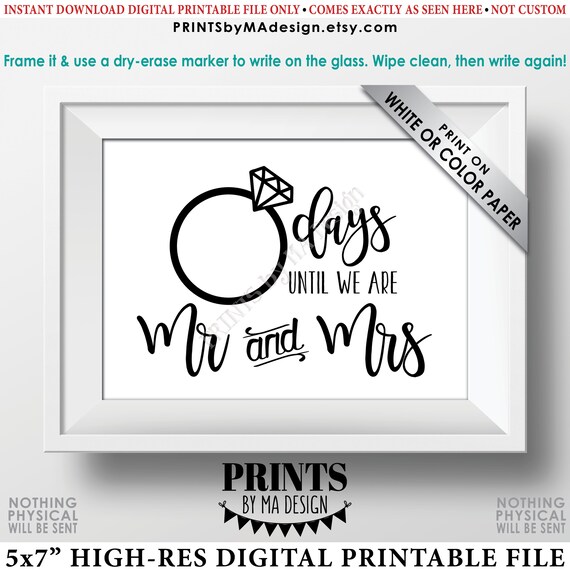 Wedding countdown printable | Honestweddingadvice.com