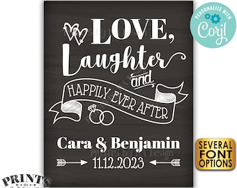 Wedding Rehearsal Sign Love Laughter Happily Ever After | Etsy