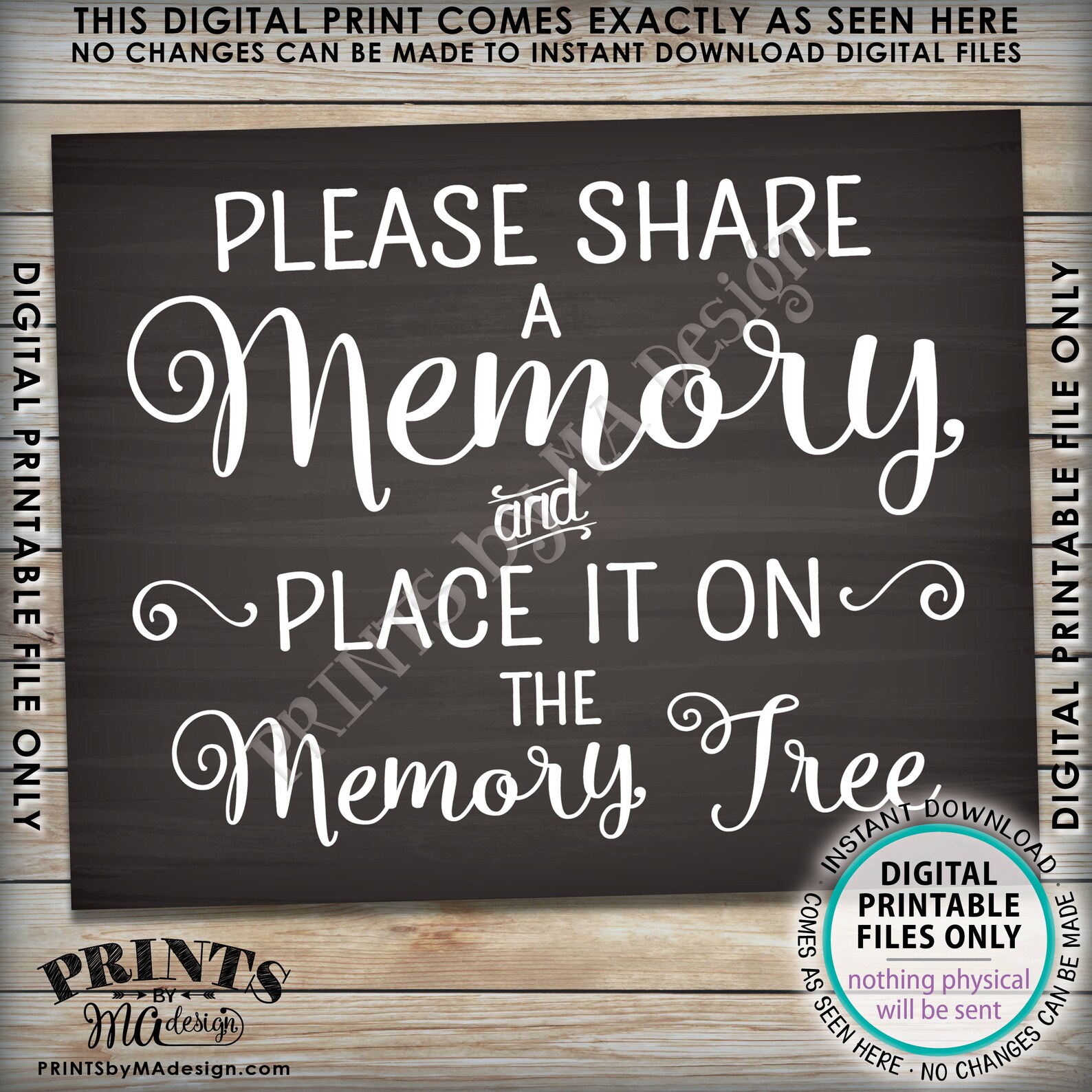 Share a Memory and Place It on the Memory Tree Sign Write a - Etsy
