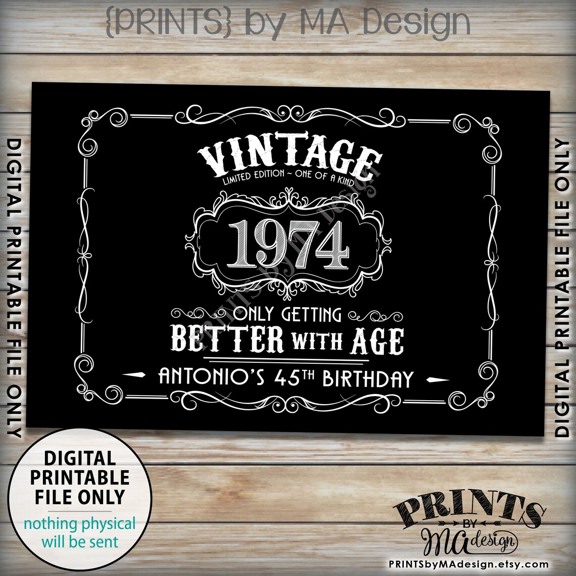 Vintage Birthday Sign Better With Age Liquor Themed Birthday - Etsy