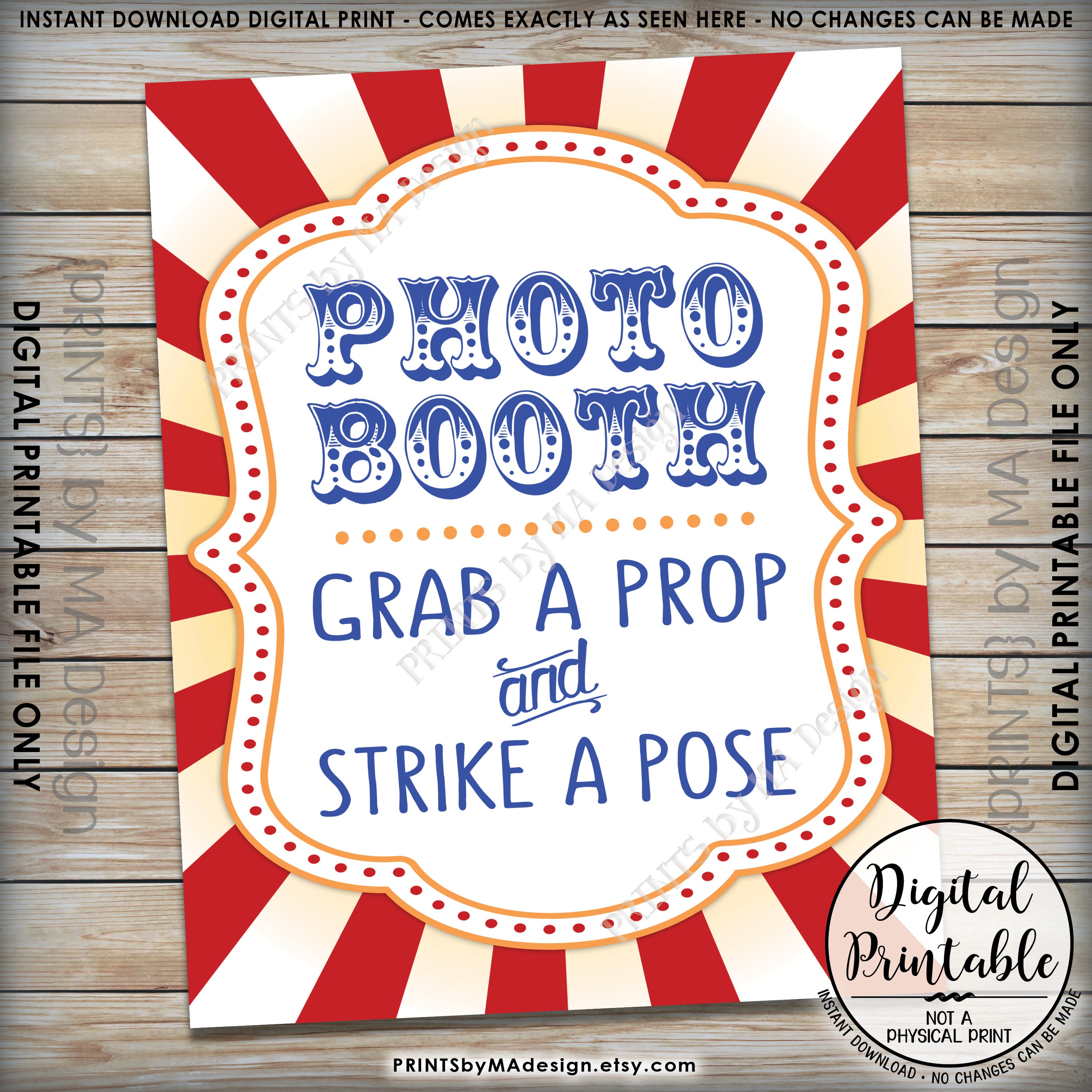 Photobooth Sign Carnival Theme Party Sign, Carnival Photo Booth ...