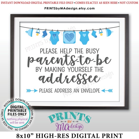 Baby Shower Address an Envelope Sign Help the Parents-to-Be | Etsy