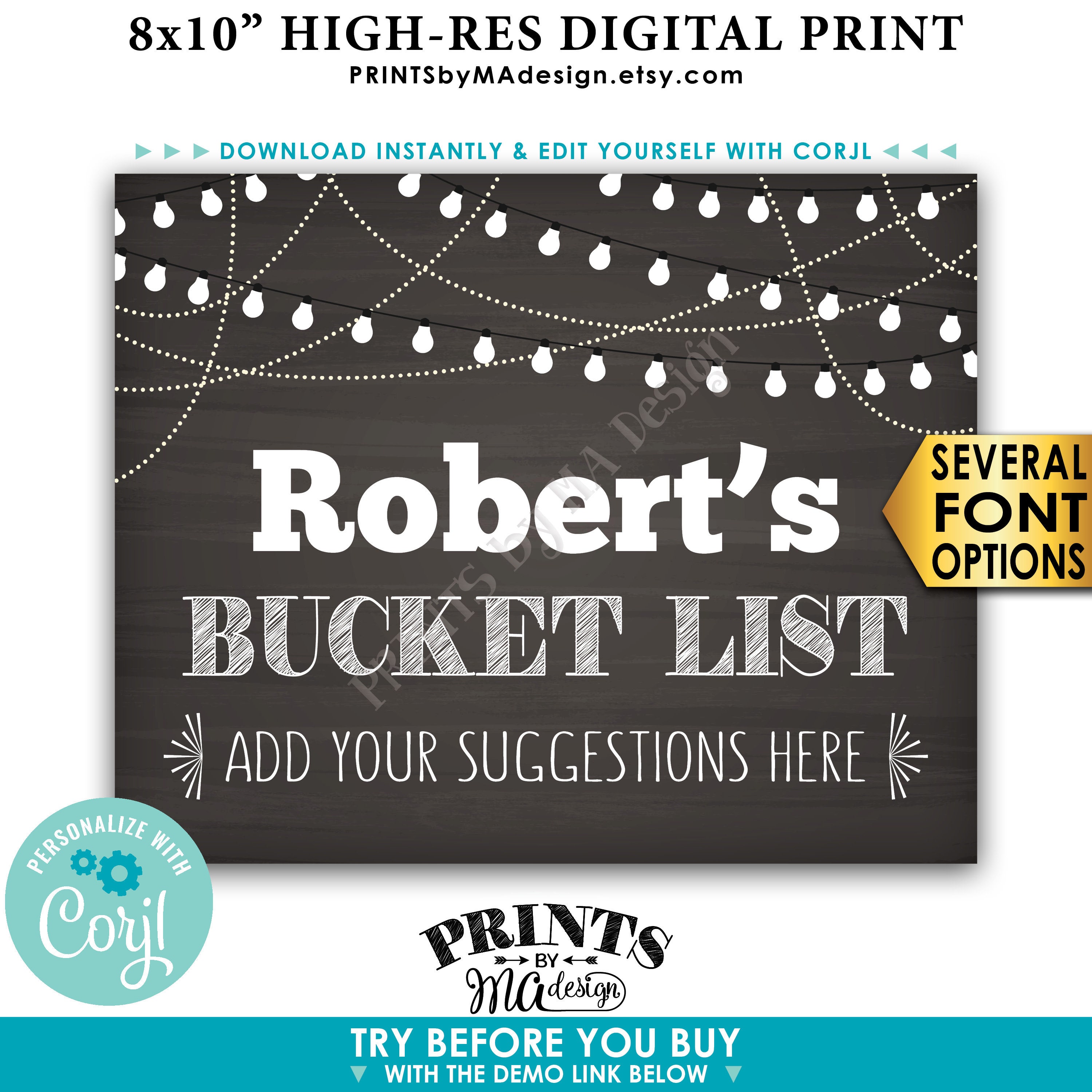 Bucket List Sign, Share Your Suggestions Here for the Bucket List ...