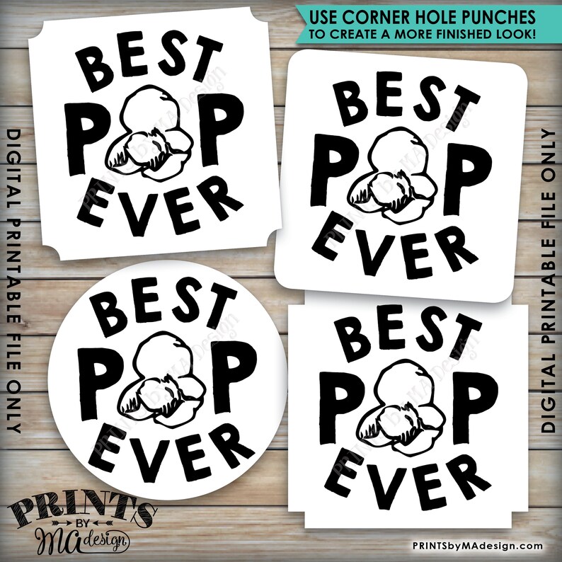 Best Pop Ever Popcorn Tags, Father's Day Gift Cards, Popcorn Favors ...