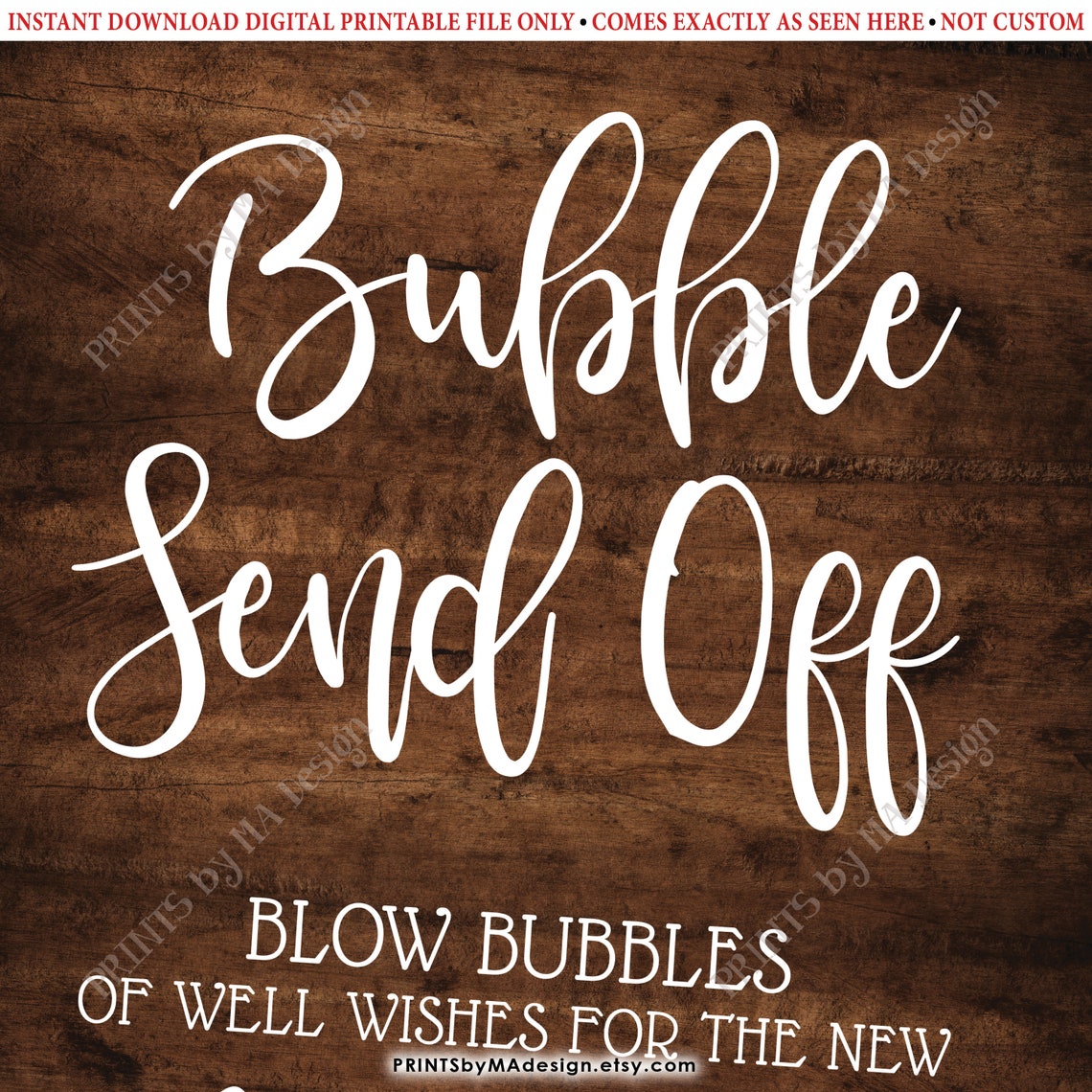 Bubble Send off Sign Blow Bubbles of Well Wishes for the New - Etsy