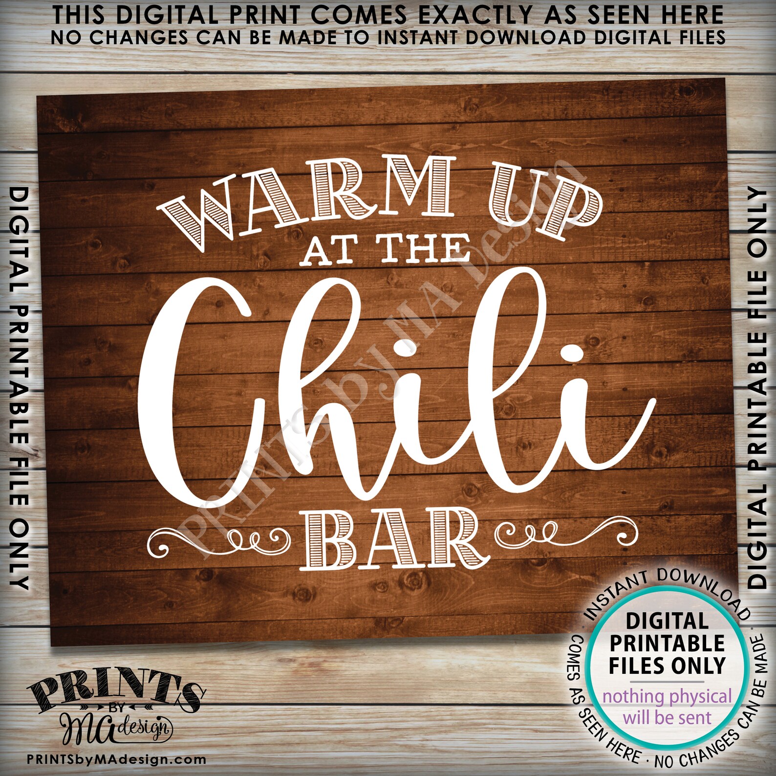 Chili Bar Sign and Labels Chili Buffet Build Your Own Bowl - Etsy