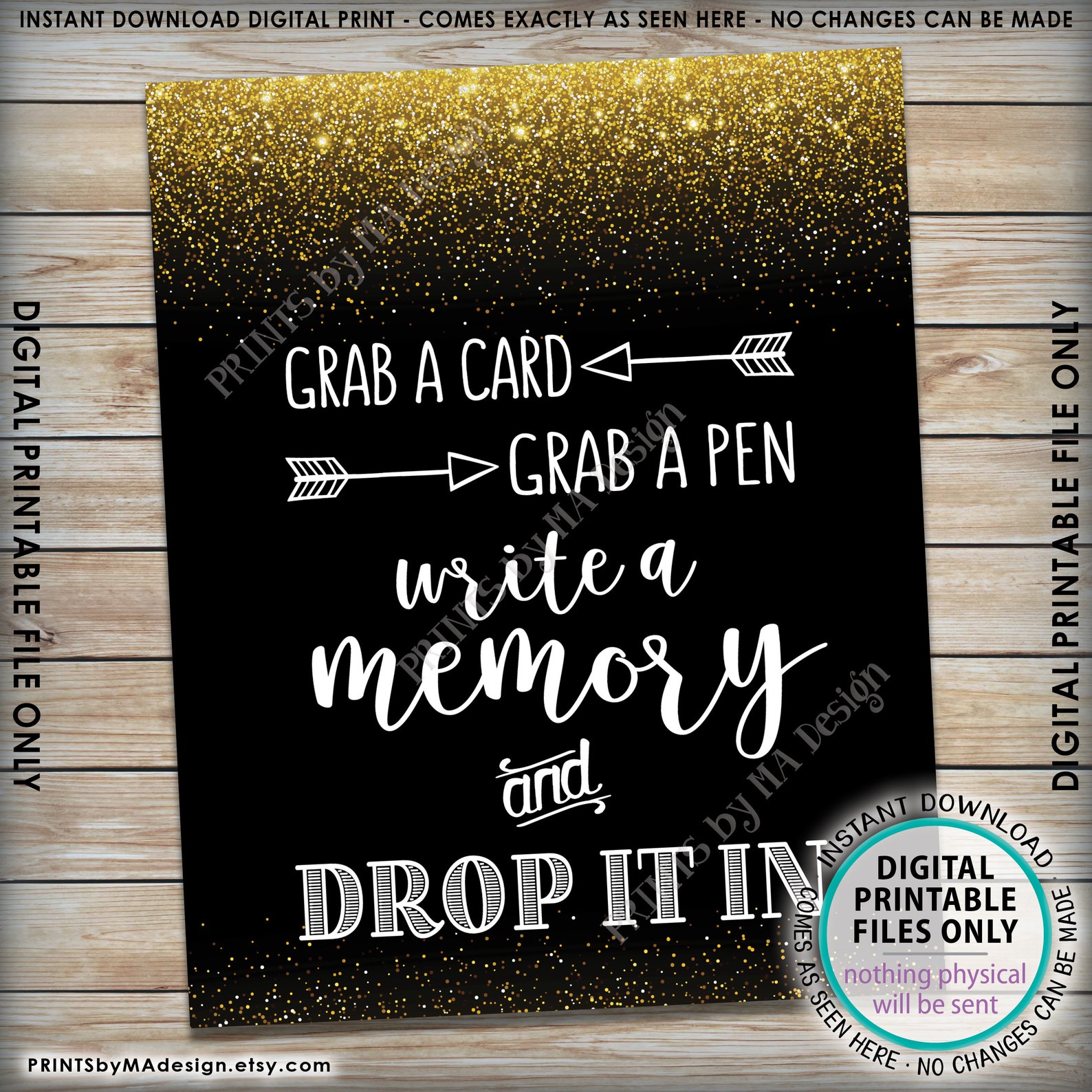 Write a Memory Grab a Card Grab a Pen Drop It In Birthday - Etsy